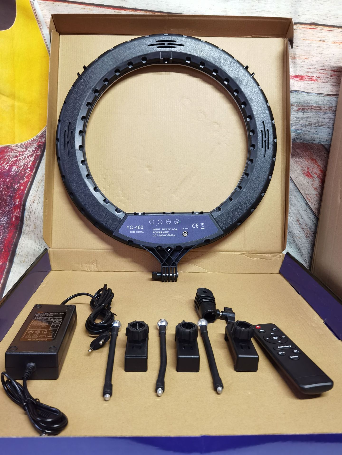 YQ460遥控美颜灯LED环形灯自拍户外抖音摄影直播补光灯18寸主播灯-阿里巴巴