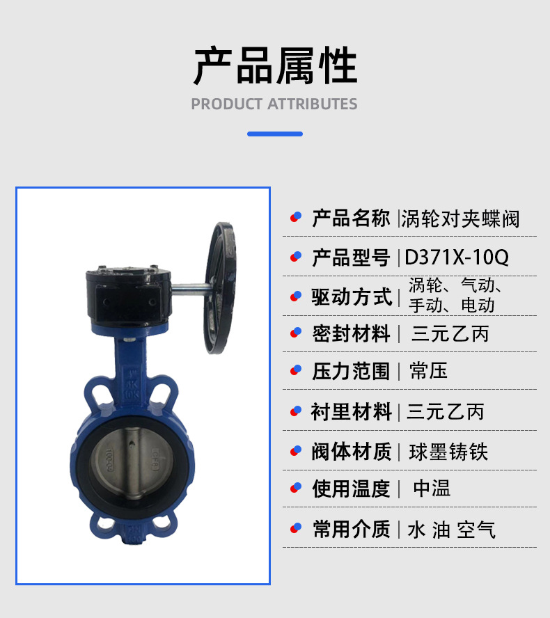 涡轮对夹蝶阀D371X-10Q化工船用球墨铸铁双向软密封对夹蝶阀-阿里巴巴