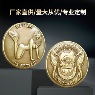 青古铜美人鱼Lucky Lady Coin幸运女士硬币好运纪念钱币双面金属-阿里巴巴