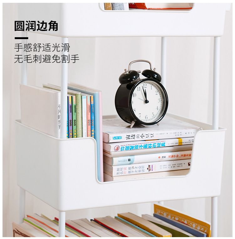 俊钦堂可移动书架多层收纳架书本收纳神器小推车置物阅读带轮书柜-阿里巴巴