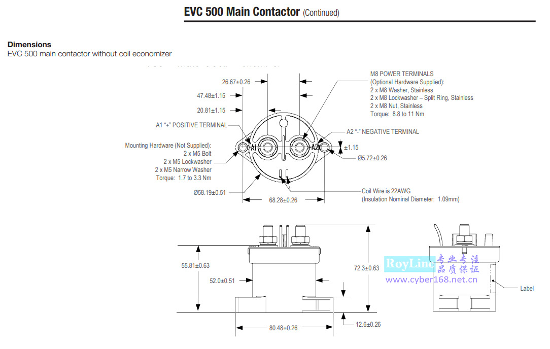 TE EVC500 2272991-1 2272991-2 2299223-1 200A高压直流继电器-阿里巴巴