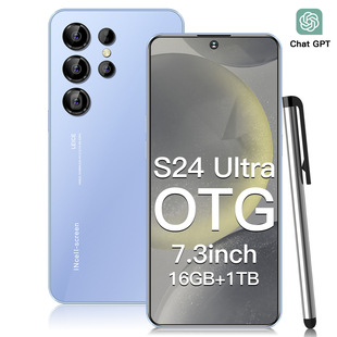 s24U跨境安卓12智能手机 真4G全网通7.3英寸8核 穿孔高清屏4+64G-阿里巴巴