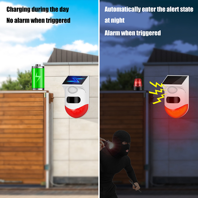 涂鸦智能WiFi太阳能室外人体红外感应报警器户外防水带遥控器-阿里巴巴