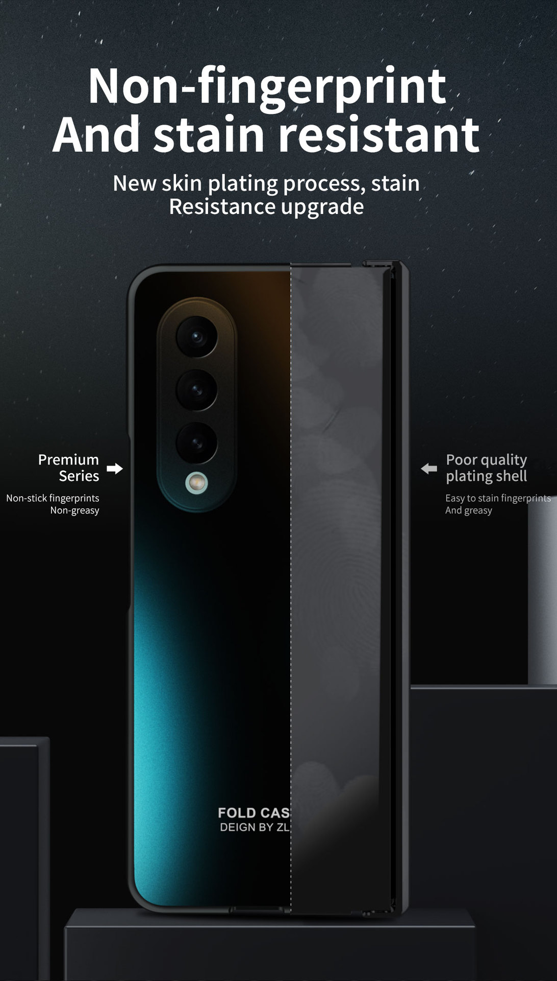 适用三星fold5手机壳ZFOLD4折叠屏纯色电镀fold3全包防摔保护壳5G-阿里巴巴