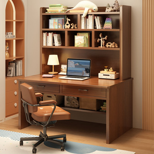 书桌书架一体桌成人台式电脑桌简约办公桌卧室床边学生写字台桌子-阿里巴巴