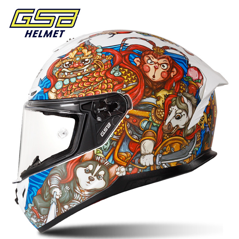 批发GSB361摩托车头盔男机车女全覆式赛车3C认证安全头盔四季全盔-阿里巴巴