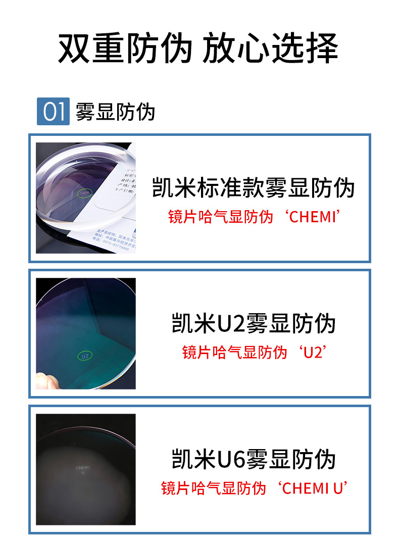 韩国凯米U6防蓝光超薄1.74树脂近视1.67非球面镜片1.61 U2配眼镜-阿里巴巴