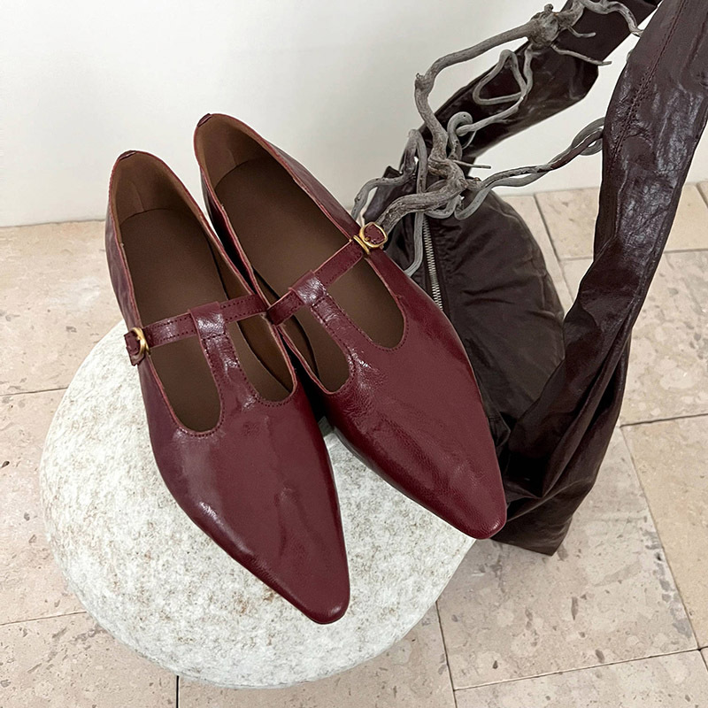 CHIKO Brigitte Pointy Toe Block Heels T-Strap Shoes