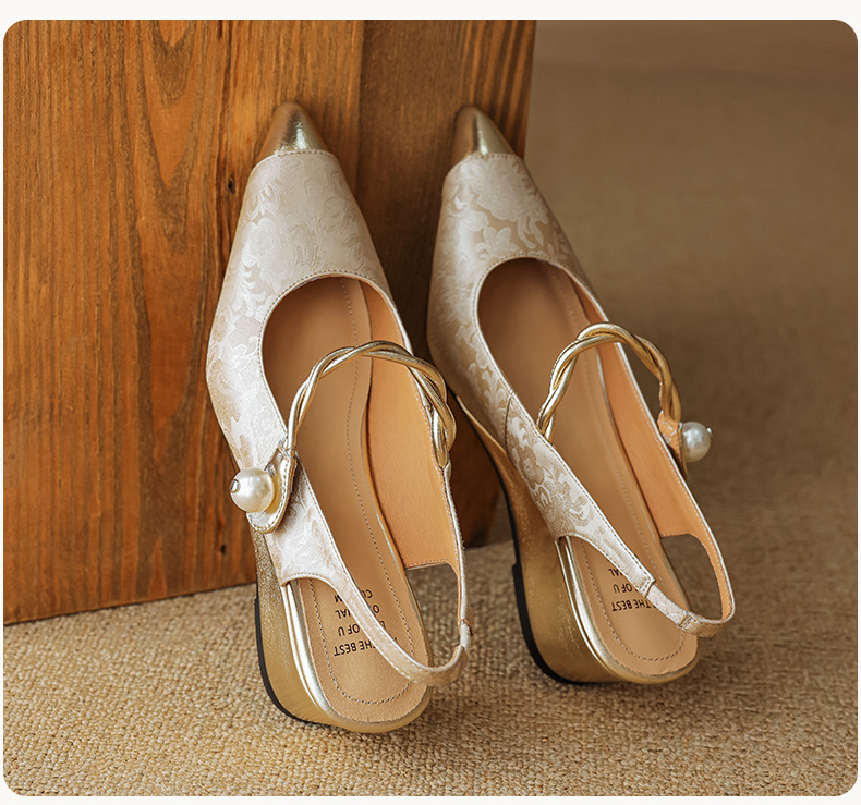 CHIKO Milena Pointy Toe Wedge Slingback Shoes