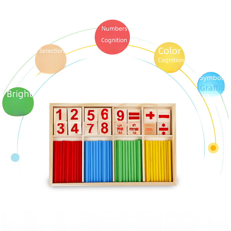 Number stick wooden number learning box arithmetic number stick ...