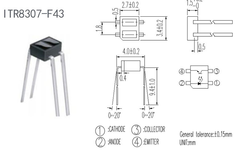 台湾亿光镜面反射式光电开关ITR8307-S17-TR8贴片光电开关-阿里巴巴