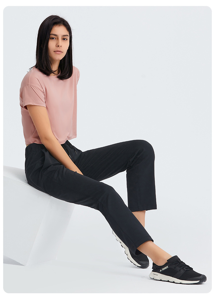 亚马逊春季新款瑜伽上衣女运动宽松透气跑步运动健身短袖DS071-阿里巴巴