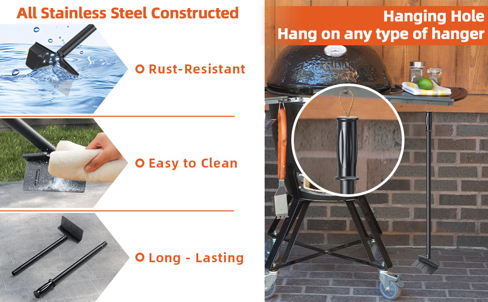 BBQ Charcoal Rake, 29 Inch Grill Ash Removal Rake for Firepl-阿里巴巴