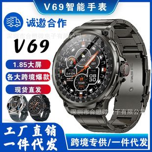 V69智能手表蓝牙通话1.85寸圆屏心率血氧多运动v69血氧血压监测-阿里巴巴