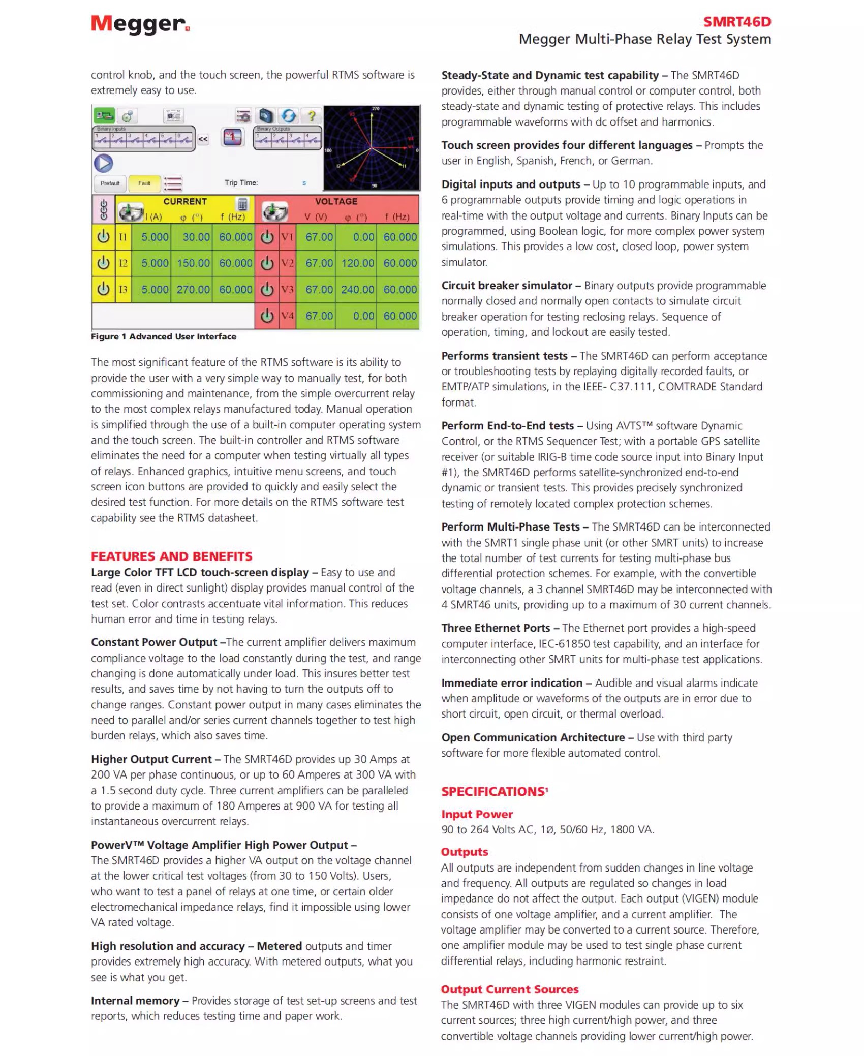 Megger SMRT43D SMRT46D多相继保测试仪SMRT410D三相继电保护系统-阿里巴巴