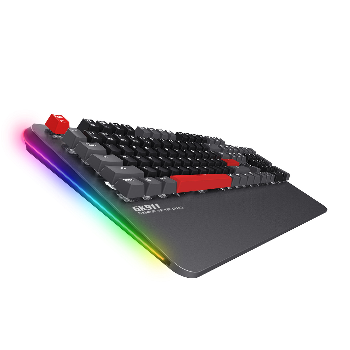 电竞游戏机械键盘GK911大手托光轴金属RGB背光全键无冲网吧吃鸡CF-阿里巴巴