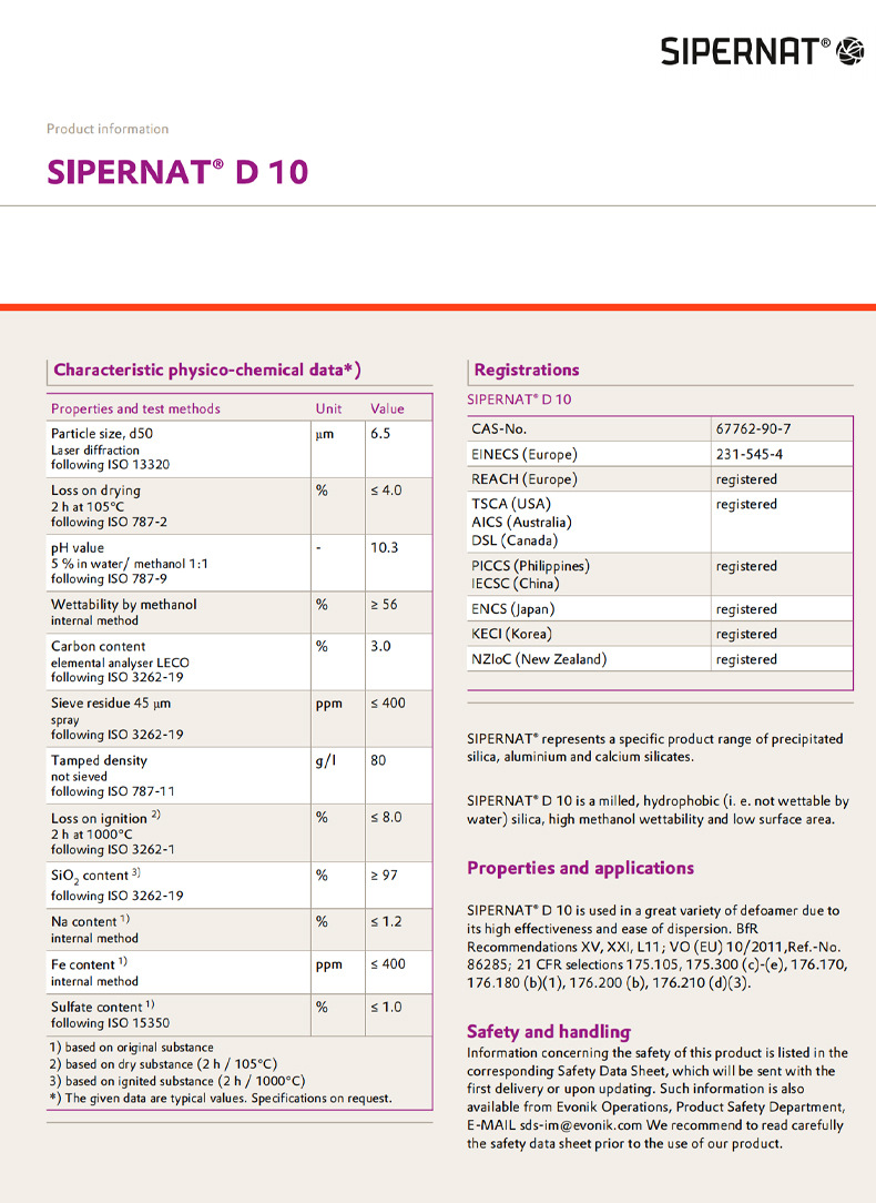 【样品】赢创水合硅石SIPERNAT D 10 消泡剂专用 沉淀法白炭黑-阿里巴巴