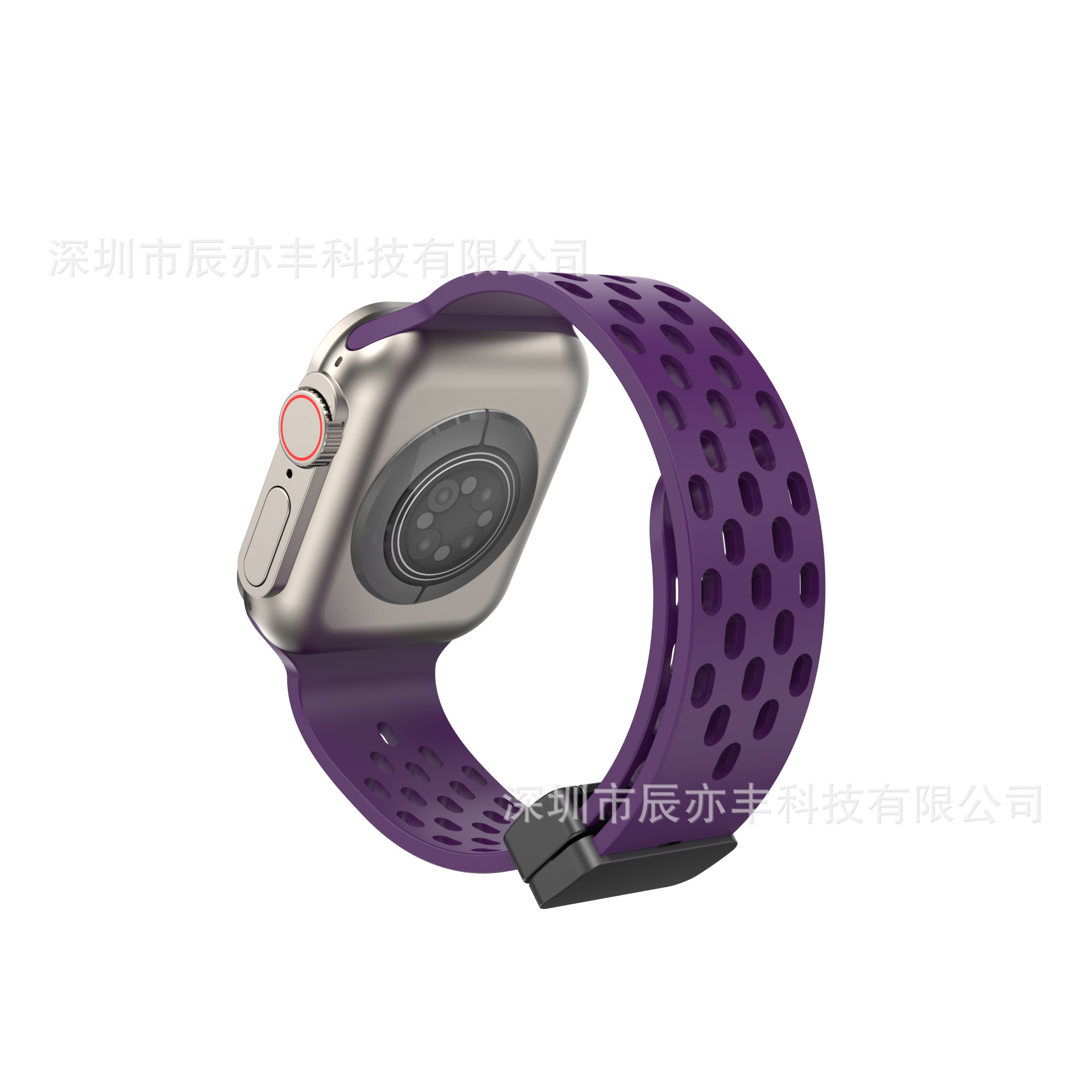洞洞款手表表带新款苹果表带 适用iwatch1-8代折叠扣磁吸硅胶表带-阿里巴巴