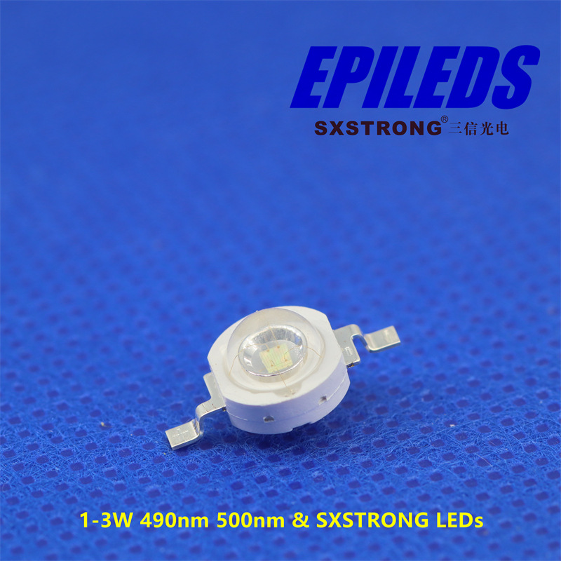 厂家3w绿光490nm500nm大功率led灯珠台湾光宏K1芯片信号灯水族灯-阿里巴巴