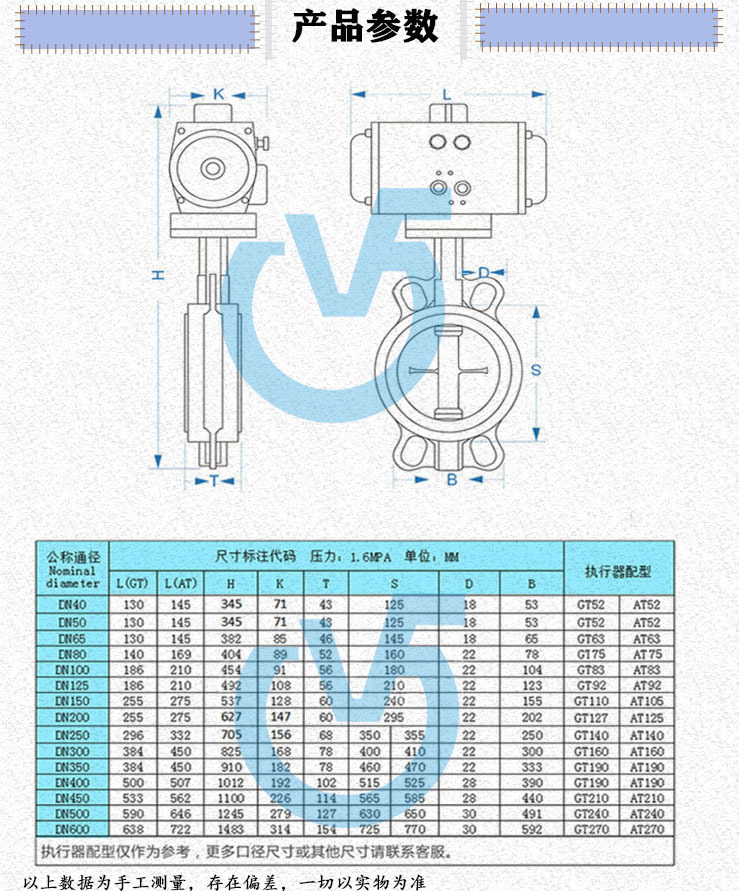 D671X-16Q气动对夹蝶阀AT执行器不锈钢板球墨铸铁DN50-300耐酸碱-阿里巴巴
