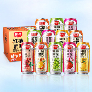 好益多果粒饮料整箱鲜乐仕罐头果肉果汁葡萄味罐装饮品490ml*5罐-阿里巴巴