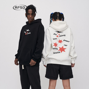 RFSD男装|2023秋季380g印花连帽卫衣欧美复古高街潮牌上衣男宽松-阿里巴巴