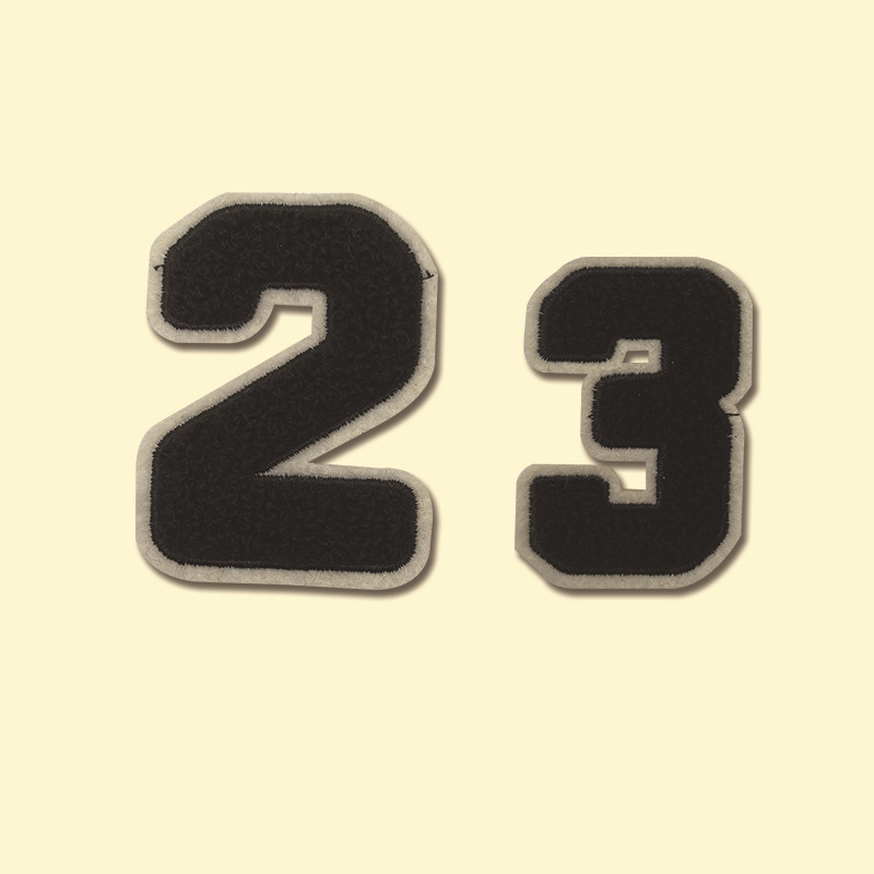 电脑绣花标数字23毛巾绣布贴服装辅料帽子LOGO装饰刺绣贴勾毛工艺-阿里巴巴
