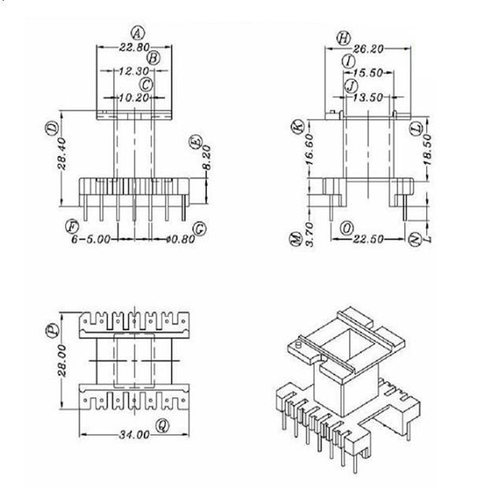 EE33变压器骨架EE33电木骨架EE3305 EI33立式骨架BOBBIN 7+7-阿里巴巴