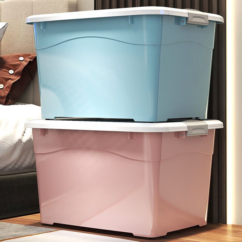 Household Plastic Storage Box Extra Large with Pulley Dormitory Clothes ...
