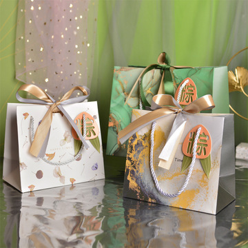 新款端午节粽子礼品袋高档手提袋配送创意丝带吊牌散装手拎袋批发-阿里巴巴