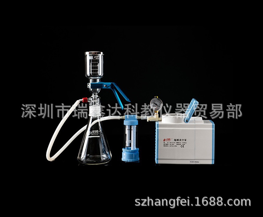 津腾实验室真空泵抽滤装置隔膜真空泵GM-0.33A+截流瓶+溶剂过滤器-阿里巴巴