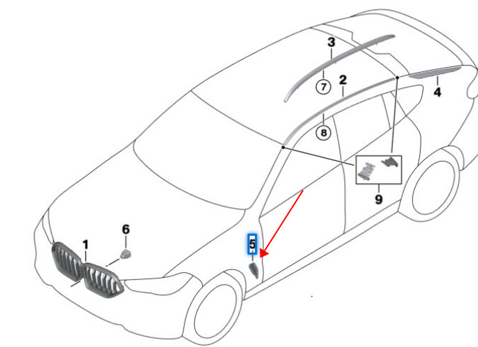 51747471973 51747471974适用于宝马X5 G05 左右叶子板珍珠镍饰条-阿里巴巴
