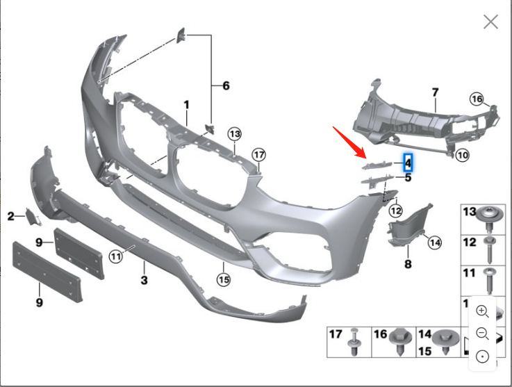 51117399981 51117399982 适用于宝马X3 G01 前杠上支架-阿里巴巴