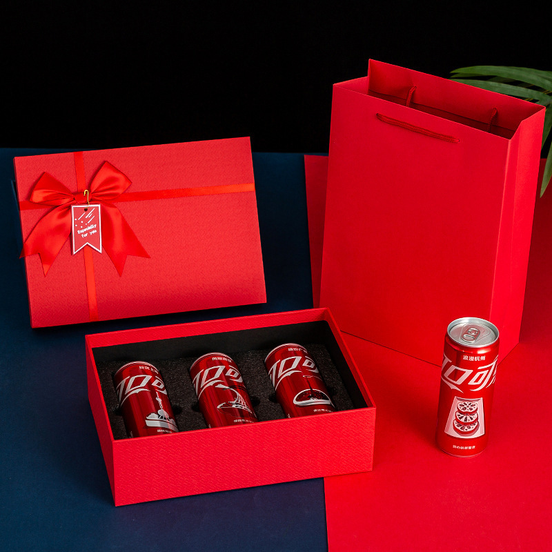 Spot Wholesale Coke Box Black Bow Gift Box Heaven and Earth Cover Large ...