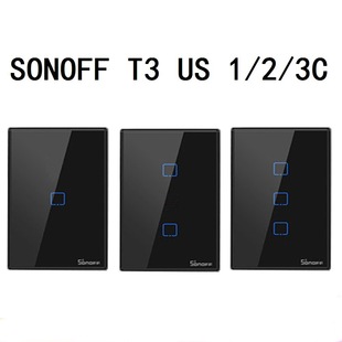 Sonoff T3 US 1/2/3C wifi智能墙壁触摸开关语音控制智能家居跨境-阿里巴巴