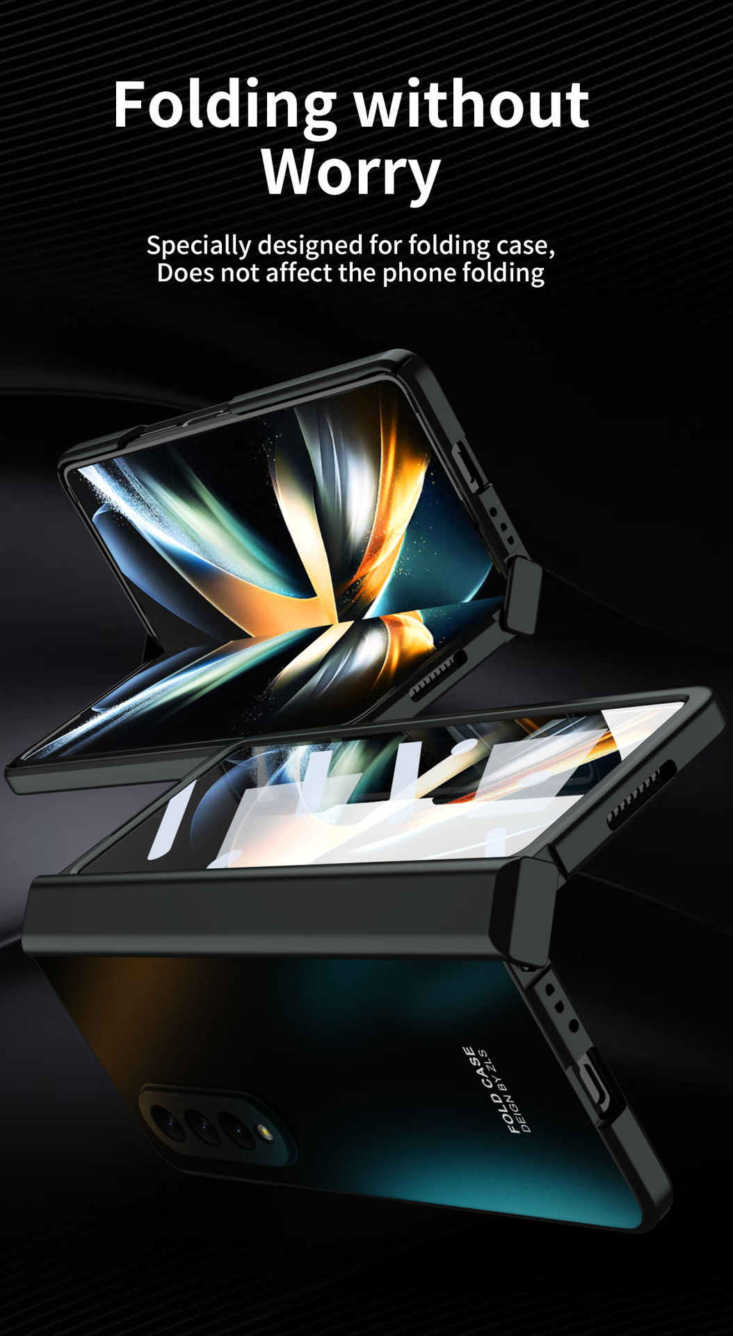 适用三星fold5手机壳ZFOLD4折叠屏纯色电镀fold3全包防摔保护壳5G-阿里巴巴