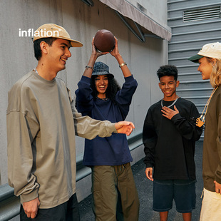 INF男装|复古FOG配色265g重磅小领口长袖T恤2024秋冬高品质长袖T-阿里巴巴