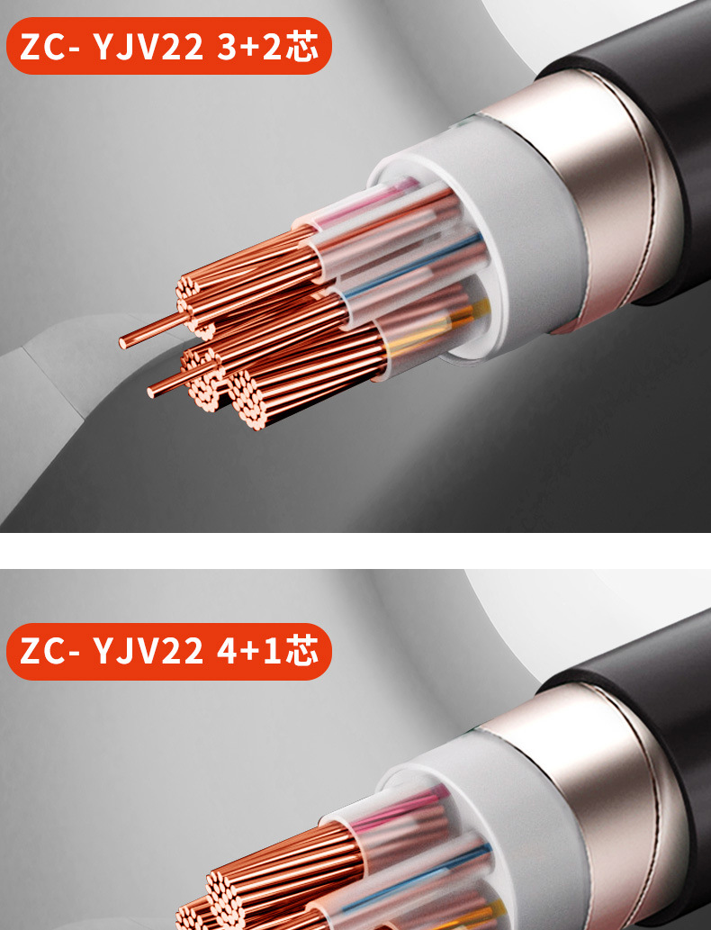 ZC-YJV22 铜芯交联聚乙烯绝缘钢带铠装聚氯乙烯护套电力电缆阻燃-阿里巴巴