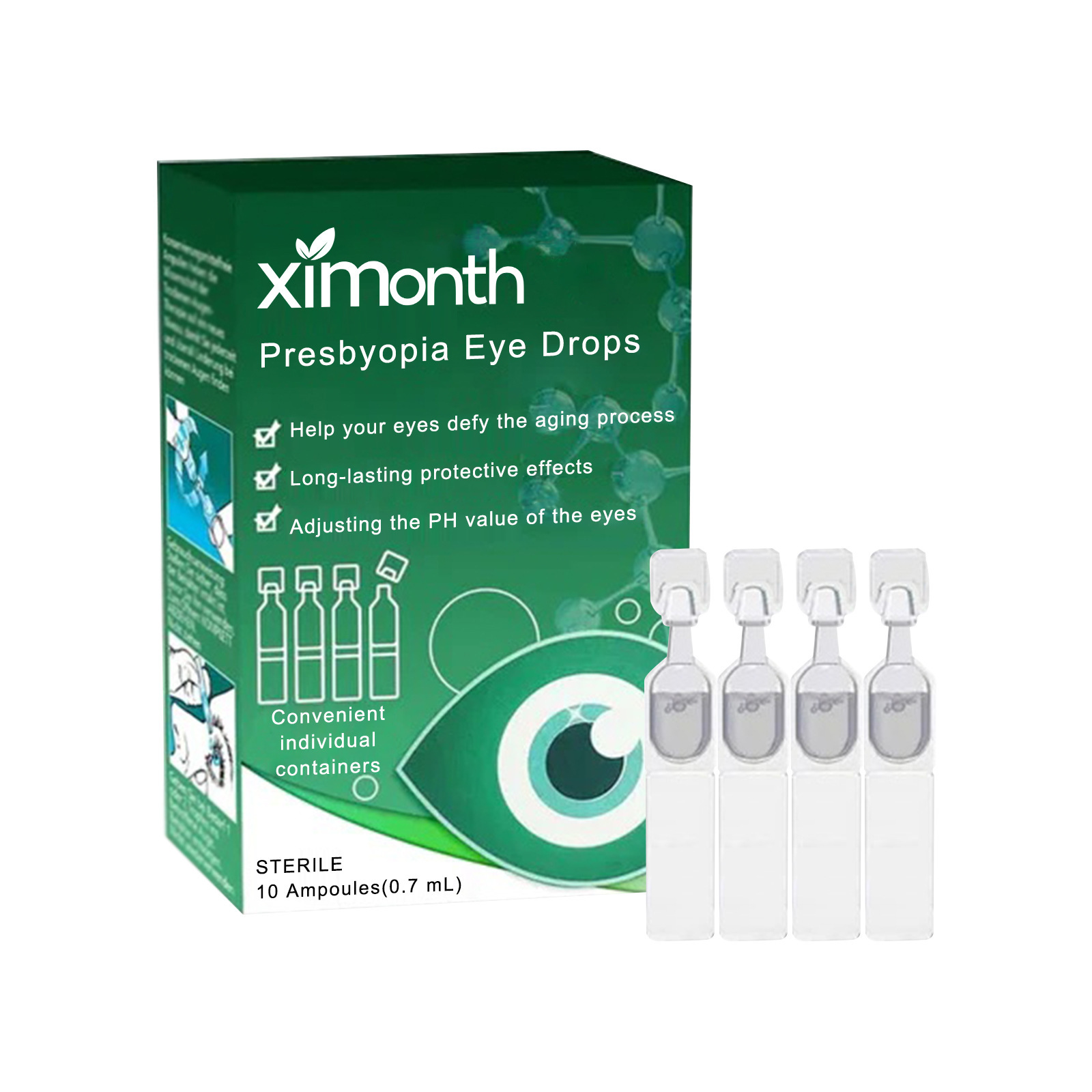Ximonth 眼滴眼液缓解眼红眼花眼睛疲劳干涩视力模糊滋润眼部护理-阿里巴巴