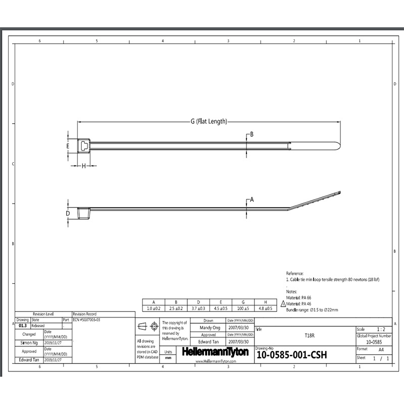 HellermannTyton海尔曼太通电缆扎带聚酰胺标准T18R-NA 111-01232-阿里巴巴