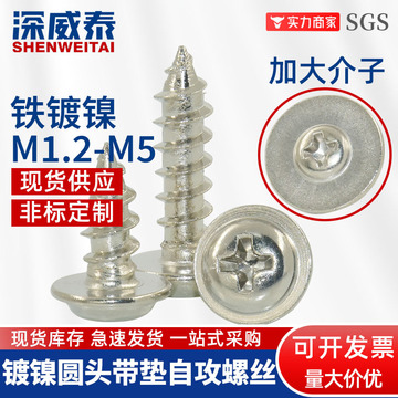 M1-M5标准非标大介子盘头带垫片自攻螺丝PWA圆头十字带垫自攻螺丝-阿里巴巴