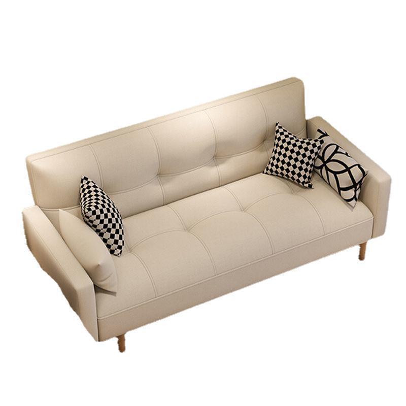 Cream Style Fabric Sofa Living Room Double Folding Sofa Bed Dual-use ...