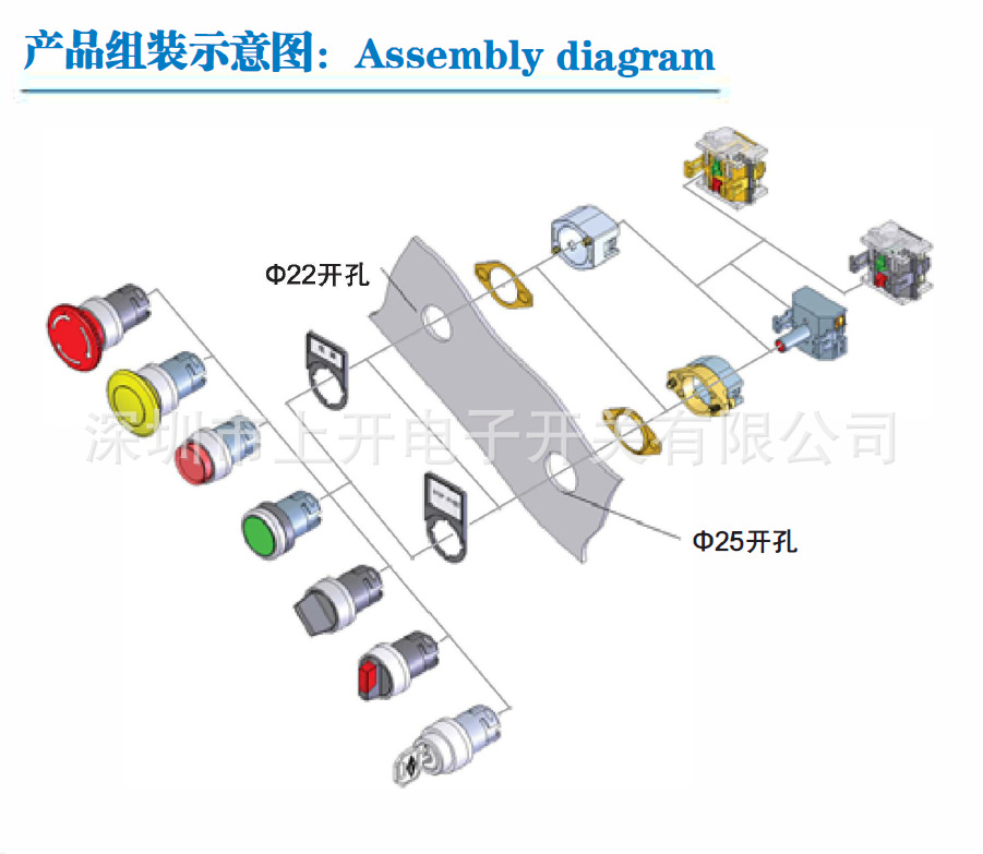 LA133-J系列按钮 产品型号： LA133-JA2.P-R-阿里巴巴