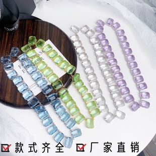 施家跨境多巴胺穿搭Gema祖母绿项链采用施华洛世奇元素水晶锁骨链-阿里巴巴