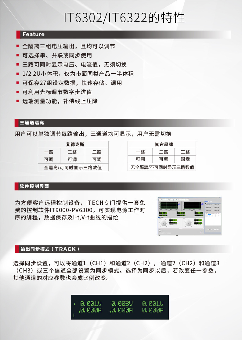 ITECH艾德克斯IT6322三路可编程直流电源IT6302线性可调稳压电源-阿里巴巴