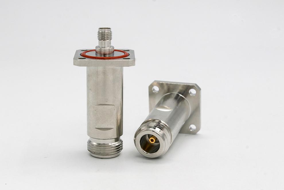 射频连接器 N母头转SMA母头 带法兰加长 N/SMA-KFK-阿里巴巴