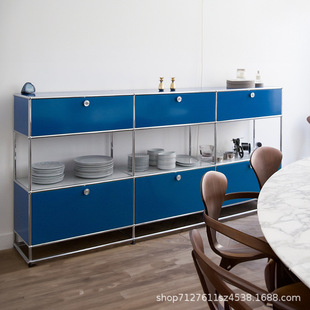 USM模块柜不锈钢餐边柜模块化组合家具中古收纳柜子边柜储物斗柜-阿里巴巴