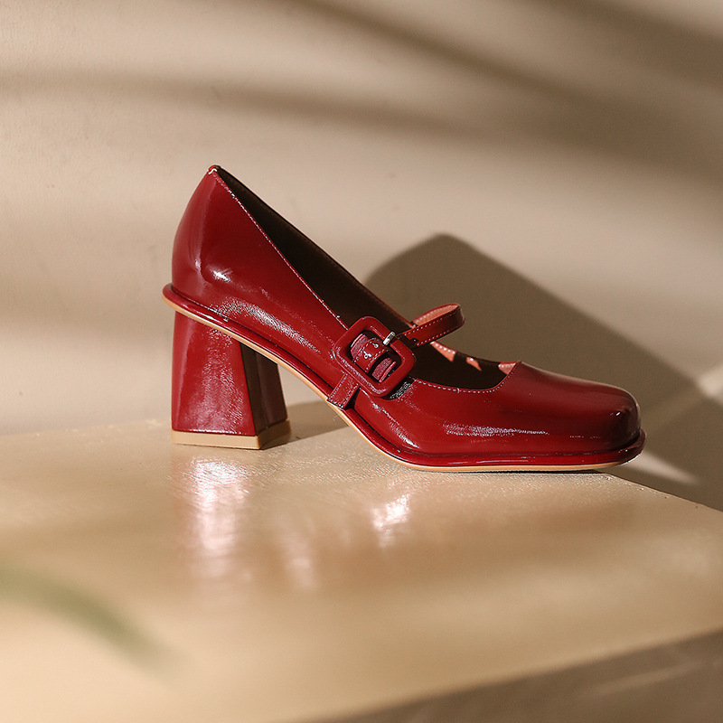 CHIKO Bjorg Square Toe Block Heels Mary Jane Shoes