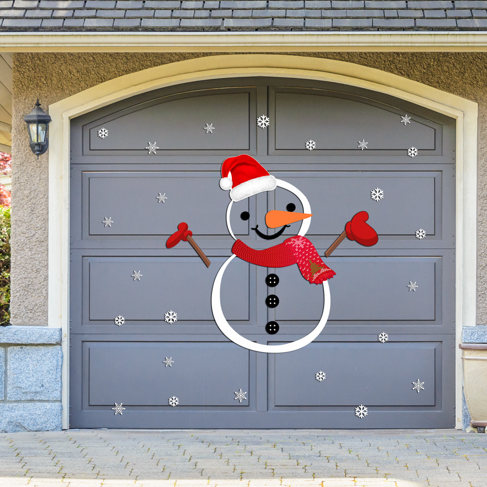 X011-015 跨境圣诞节大尺寸车库贴门贴圣诞老人雪人节日装饰PVC-阿里巴巴
