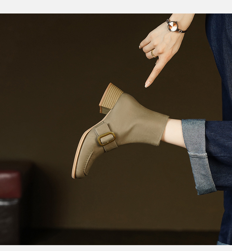 CHIKO Frescura Buckle Leather Ankle Boots